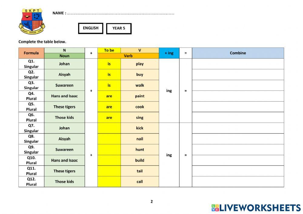 ENG Y5 Week 22 (4-8 JULY) Worksheets 2 worksheet | Live Worksheets