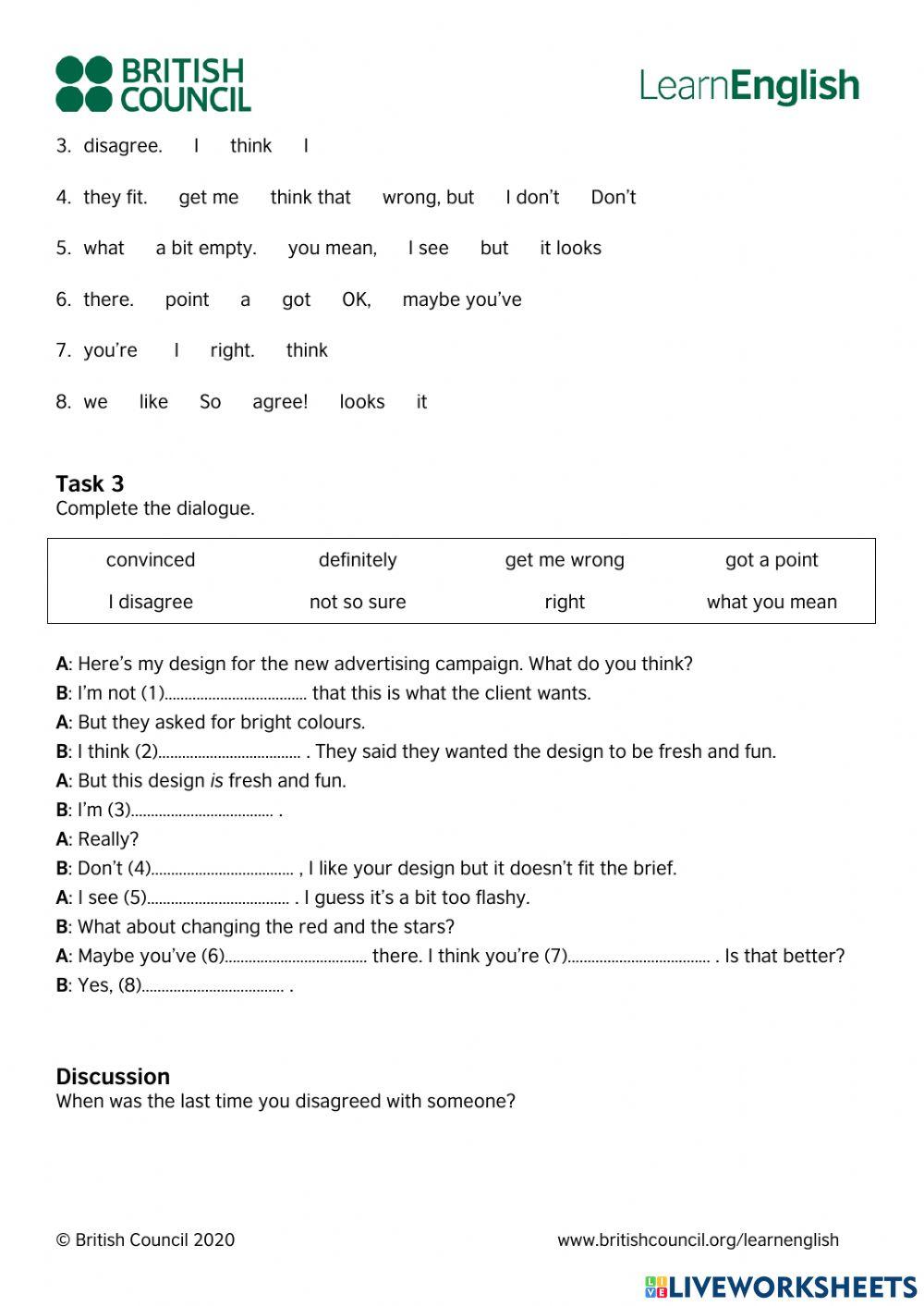 Speaking Agreeing And Disagreeing British Council Online Exercise speaking-agreeing-and-disagreeing-british-council-online-exercise