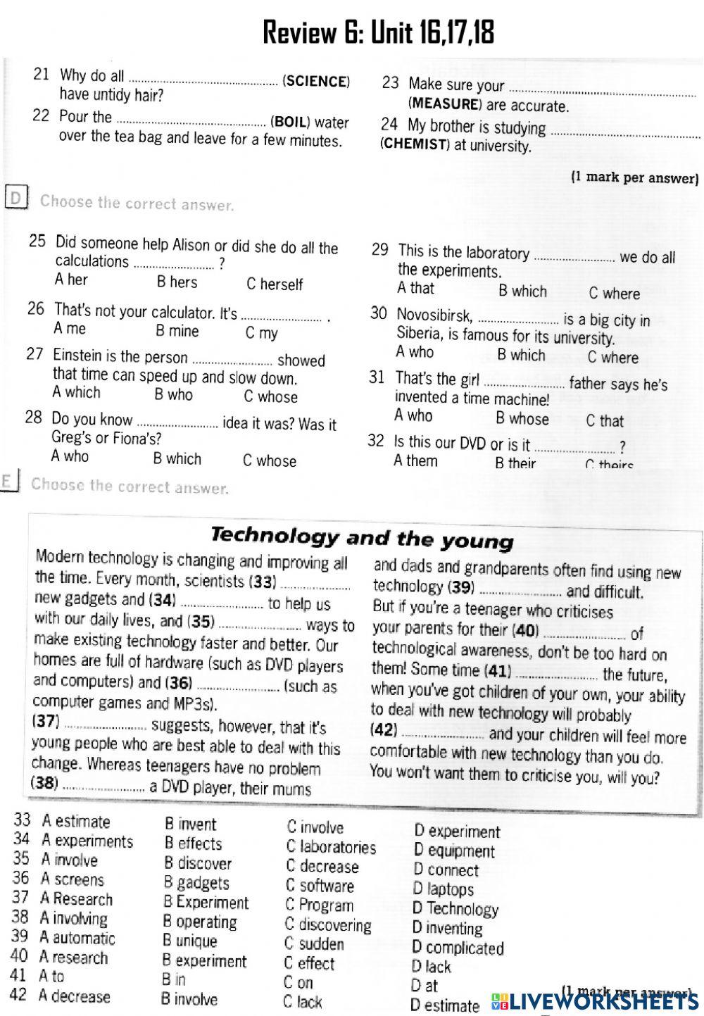 Destination B1 … | Free Interactive Worksheets | 1151791