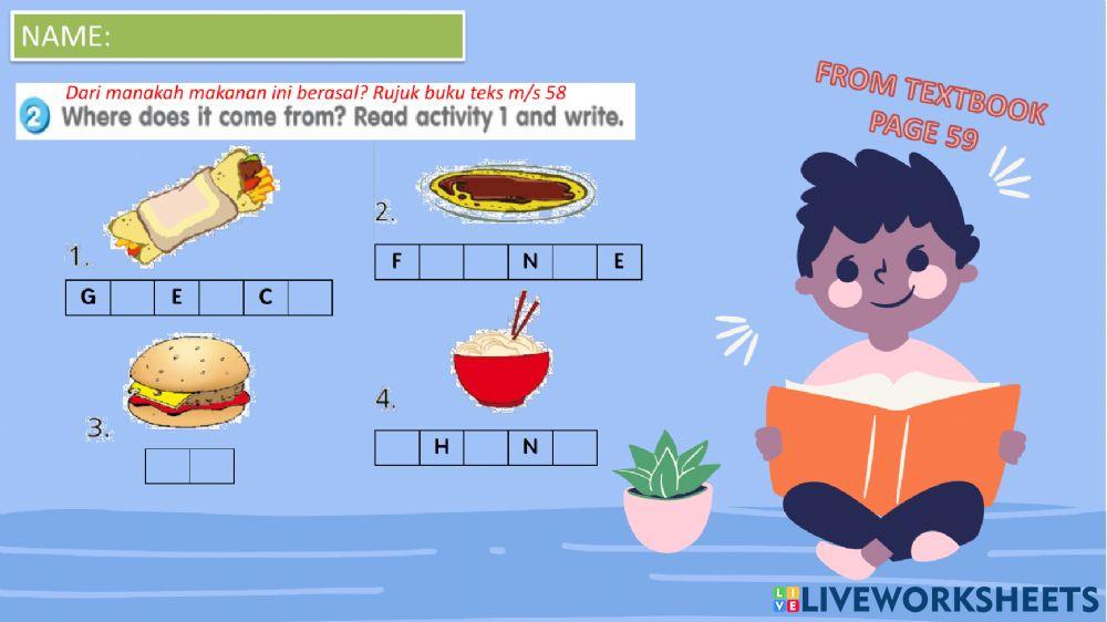Get's Smart year 3: FOOD PLEASE worksheet | Live Worksheets