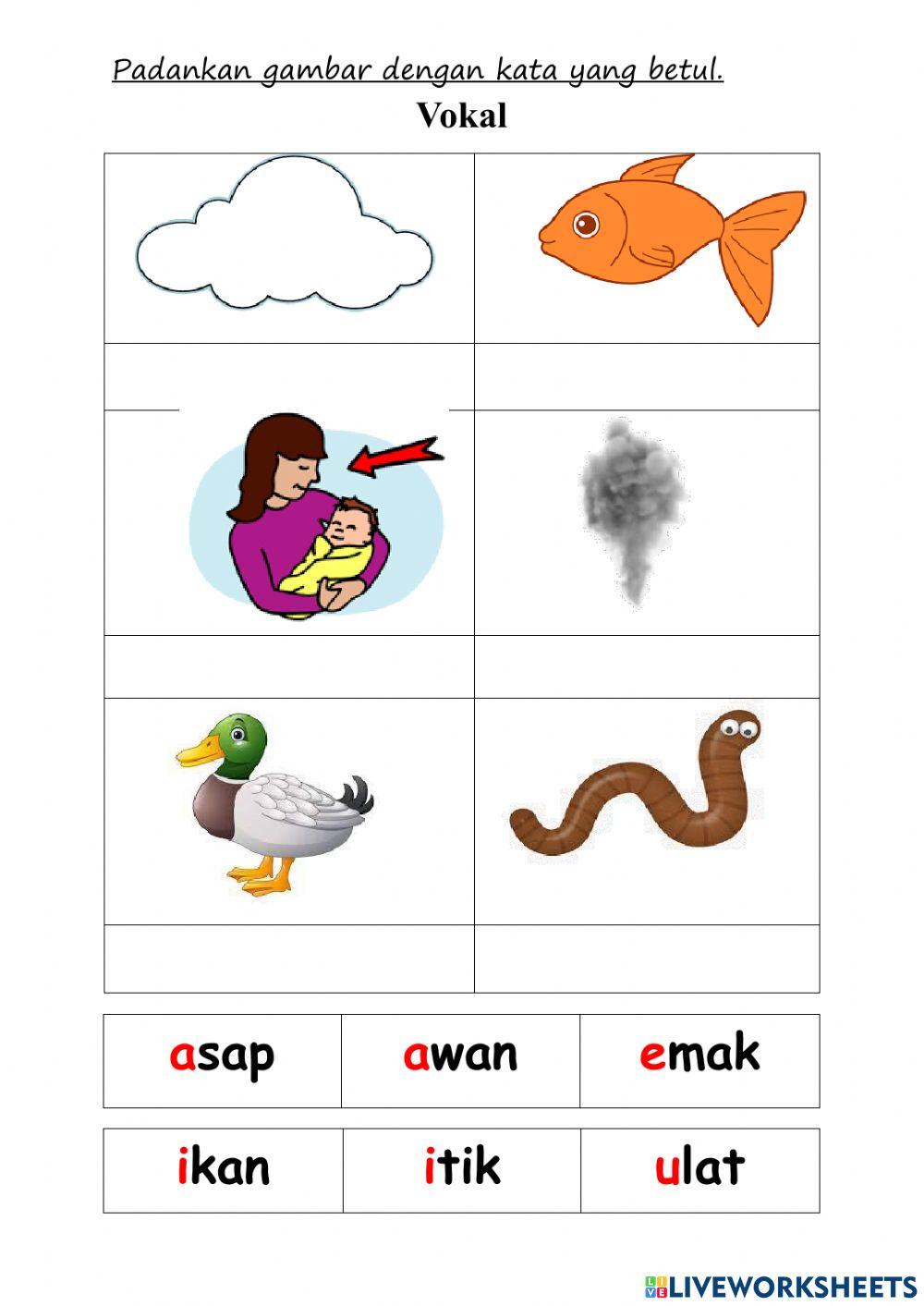 Vokal 001 worksheet | Live Worksheets