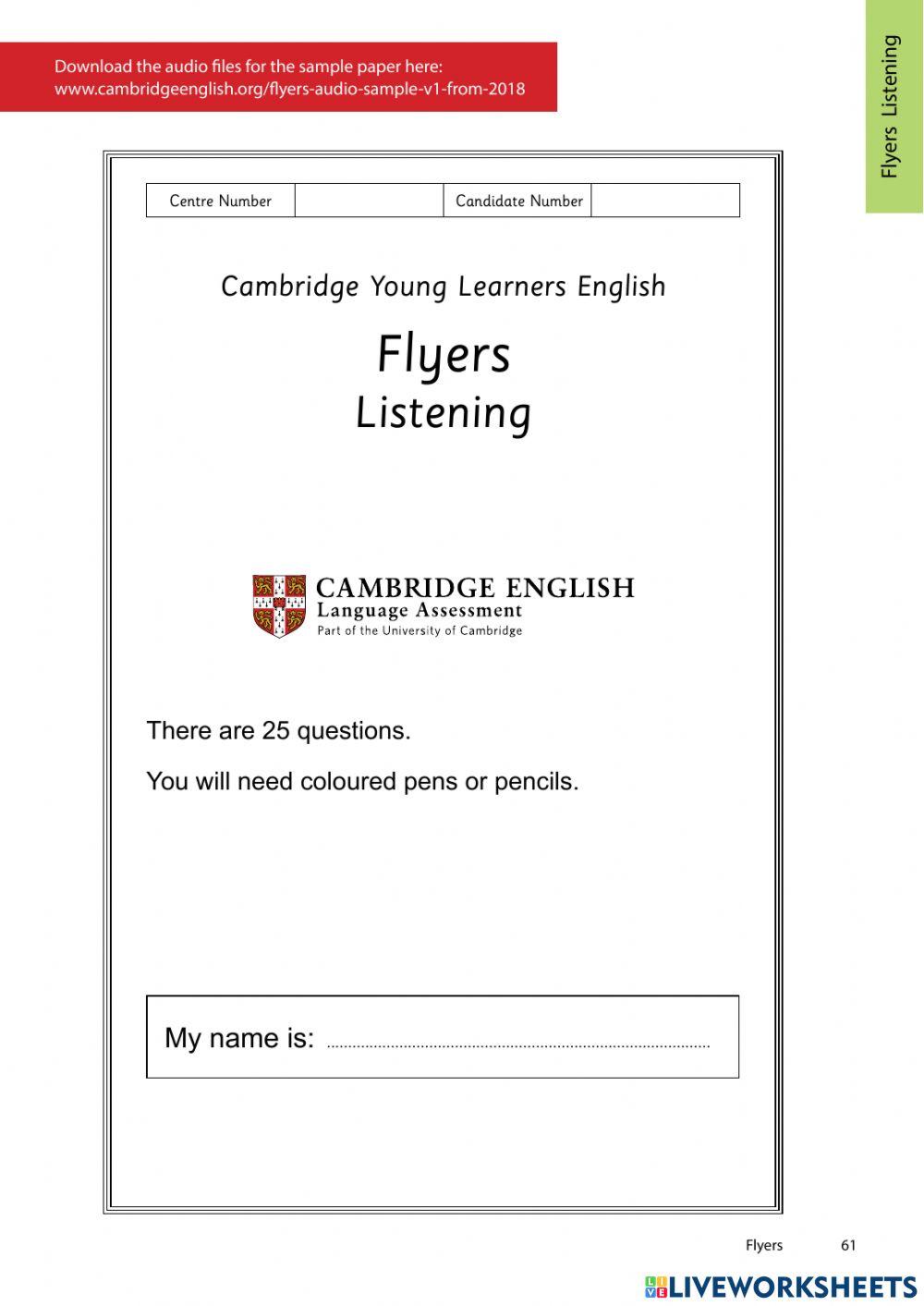 Flyers - young-learners-sample-papers-2018-vol1 online exercise for ...