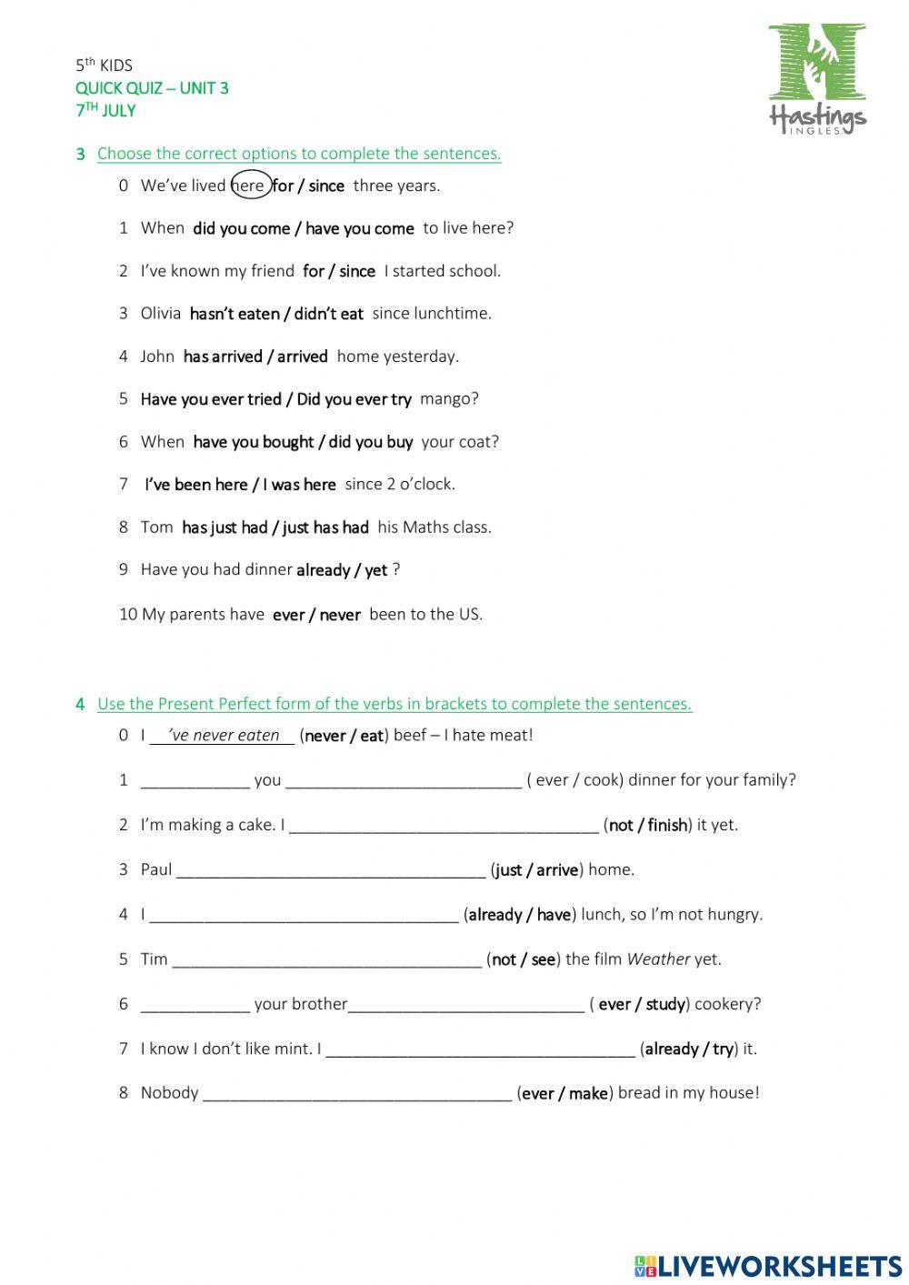 5th KIDS worksheet | Live Worksheets