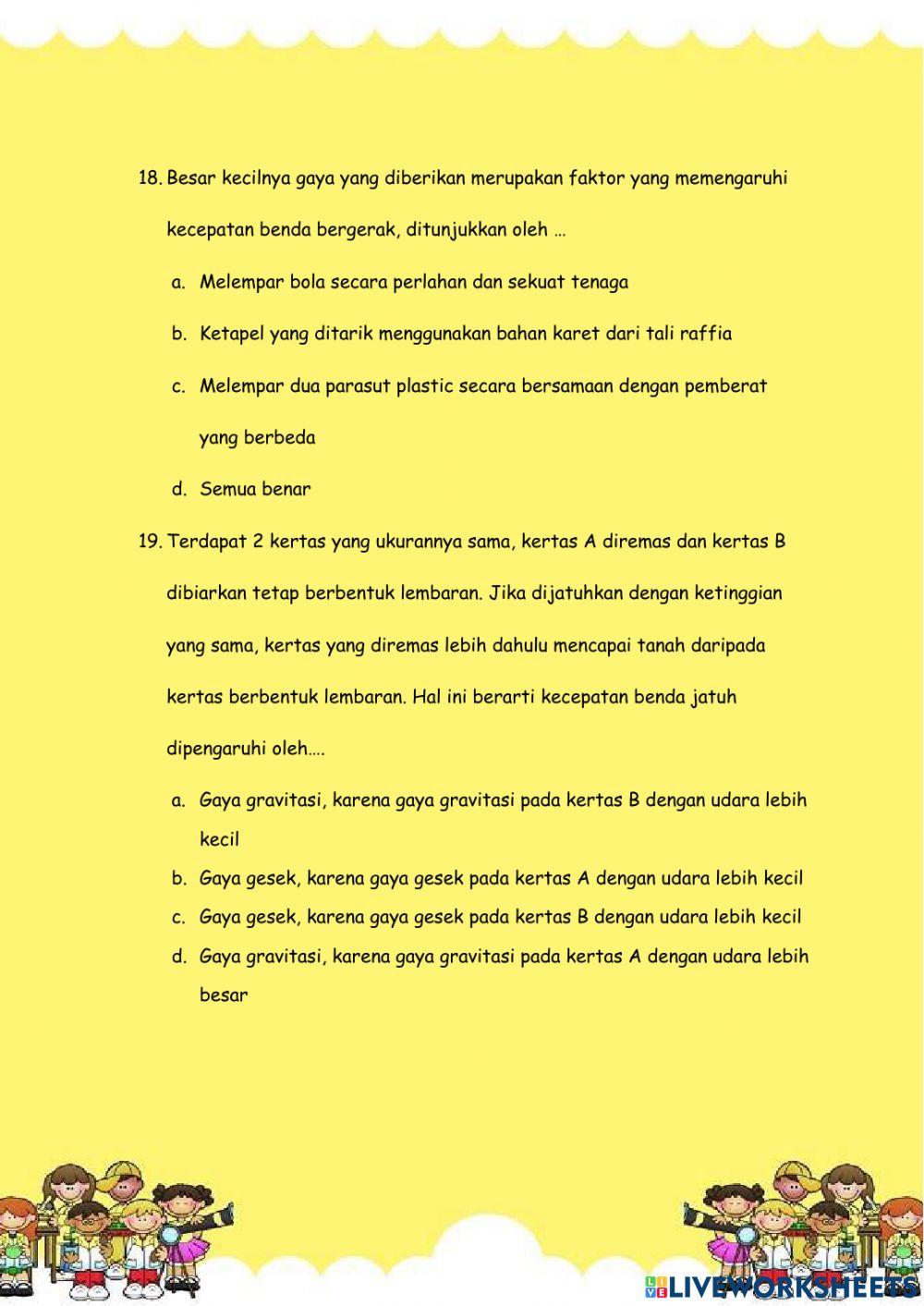 Evaluasi HOTS IPA Materi Gaya Dan Gerak 2 Interactive Worksheet evaluasi-hots-ipa-materi-gaya-dan-gerak-2-interactive-worksheet