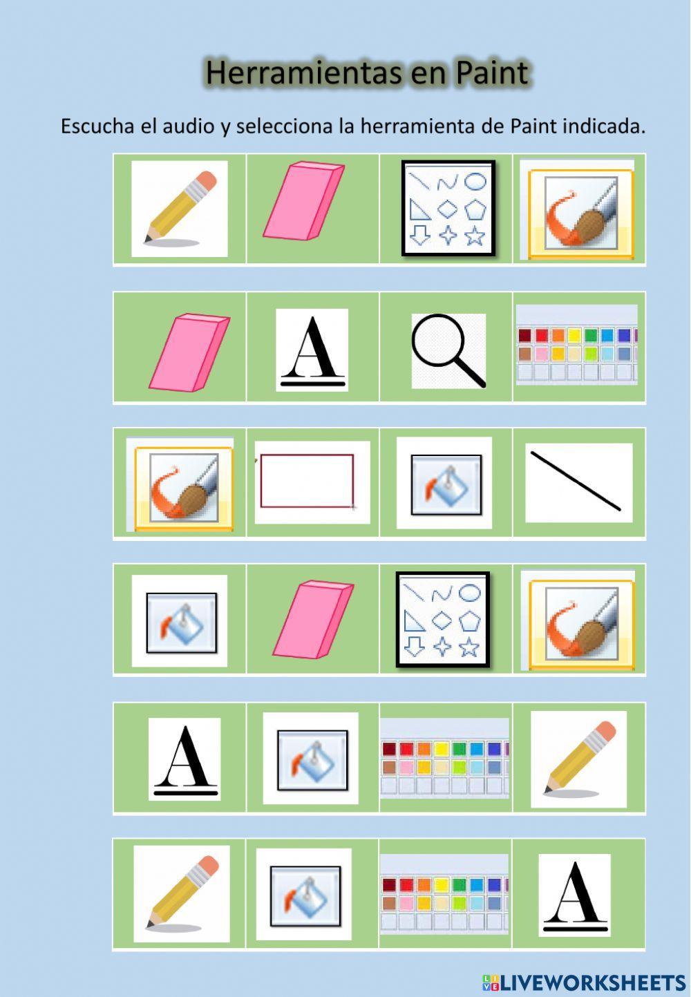 Herramientas de… | Free Interactive Worksheets | 1153619