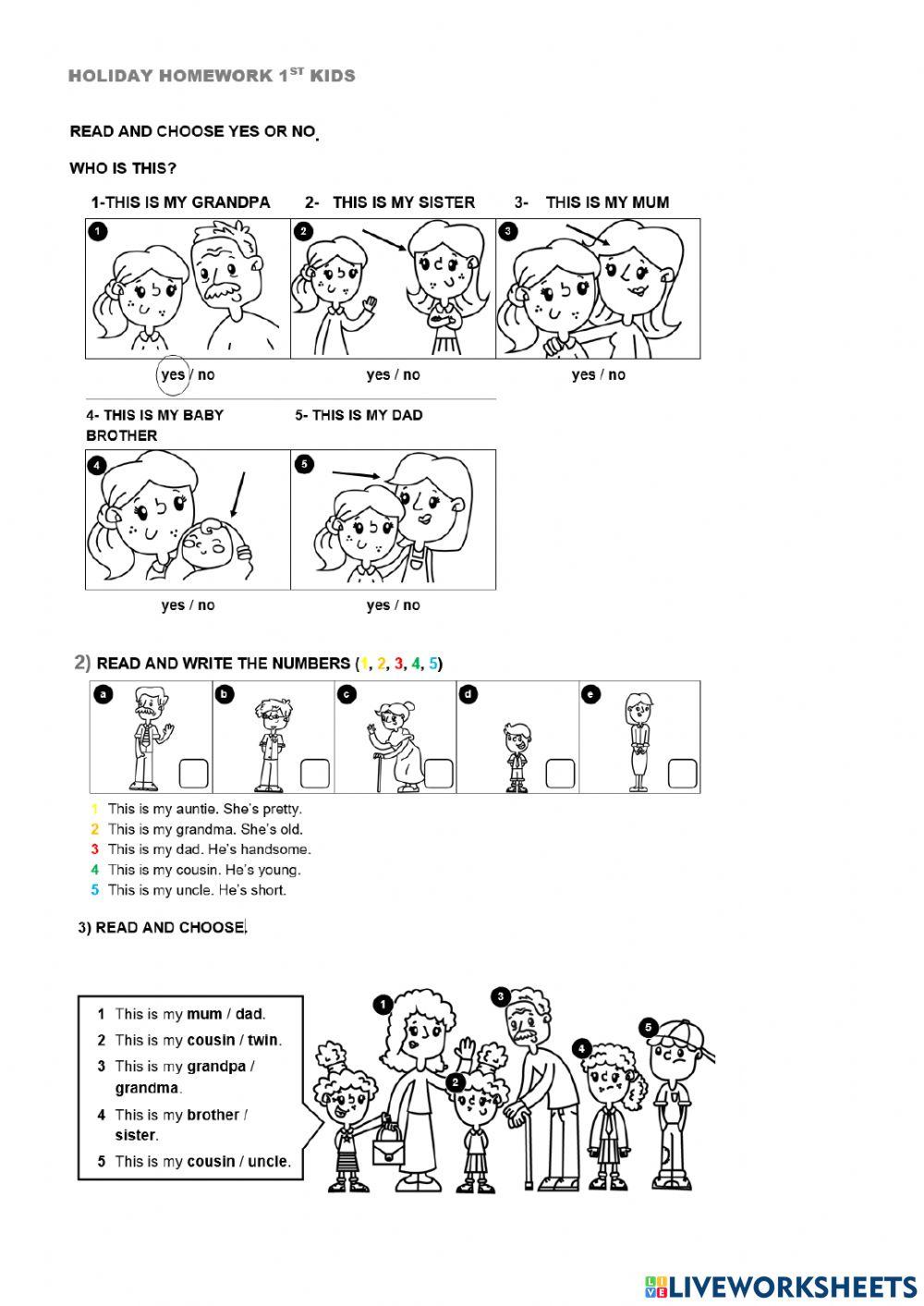 Winter holidays homework - 1st Kids 1153643 | Paula