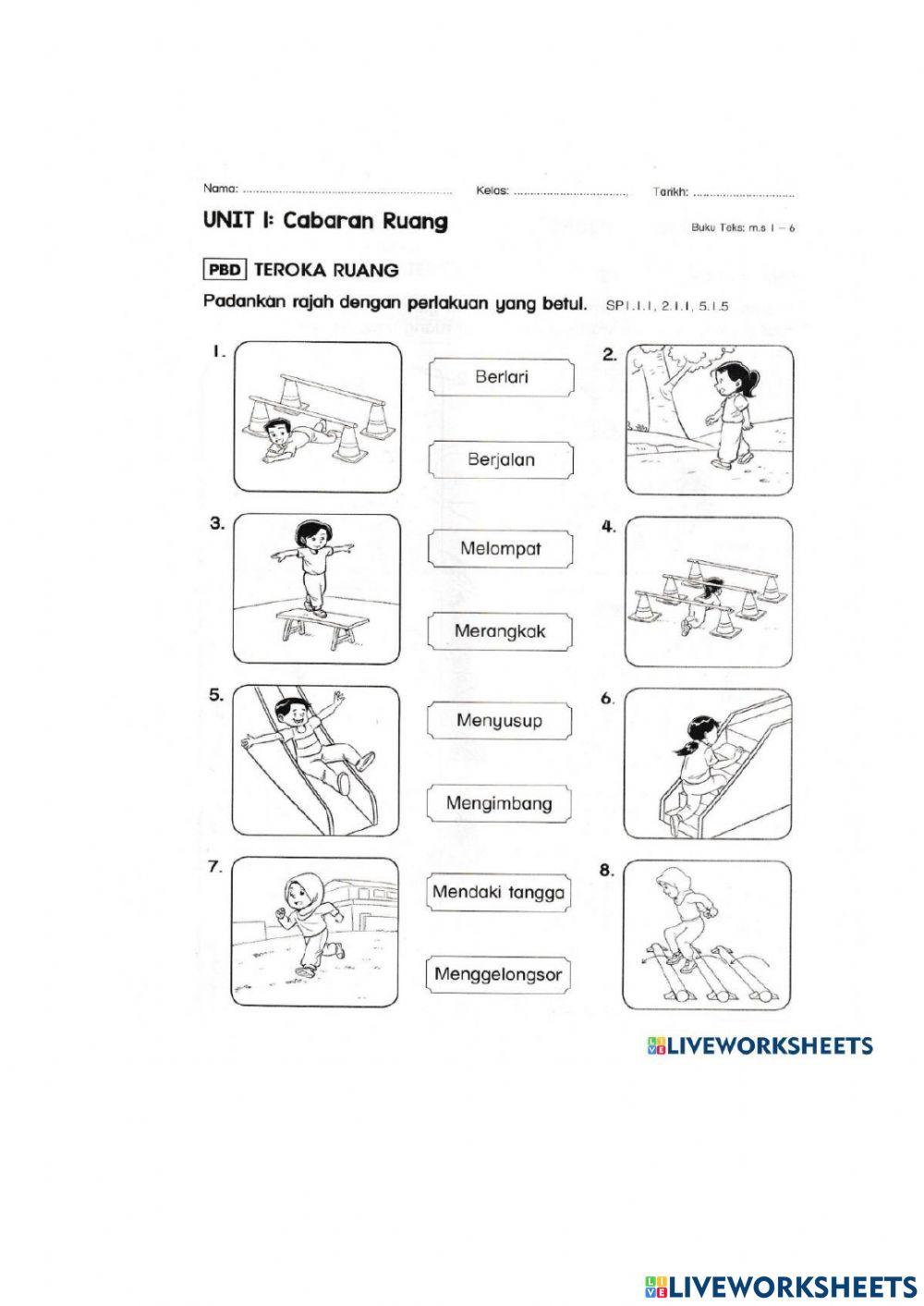 Jenis pergerakan activity | Live Worksheets