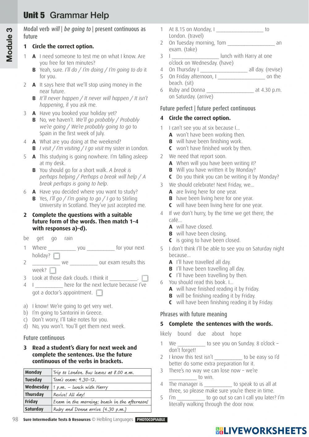 Future Tenses | Free Interactive Worksheets | 3163616