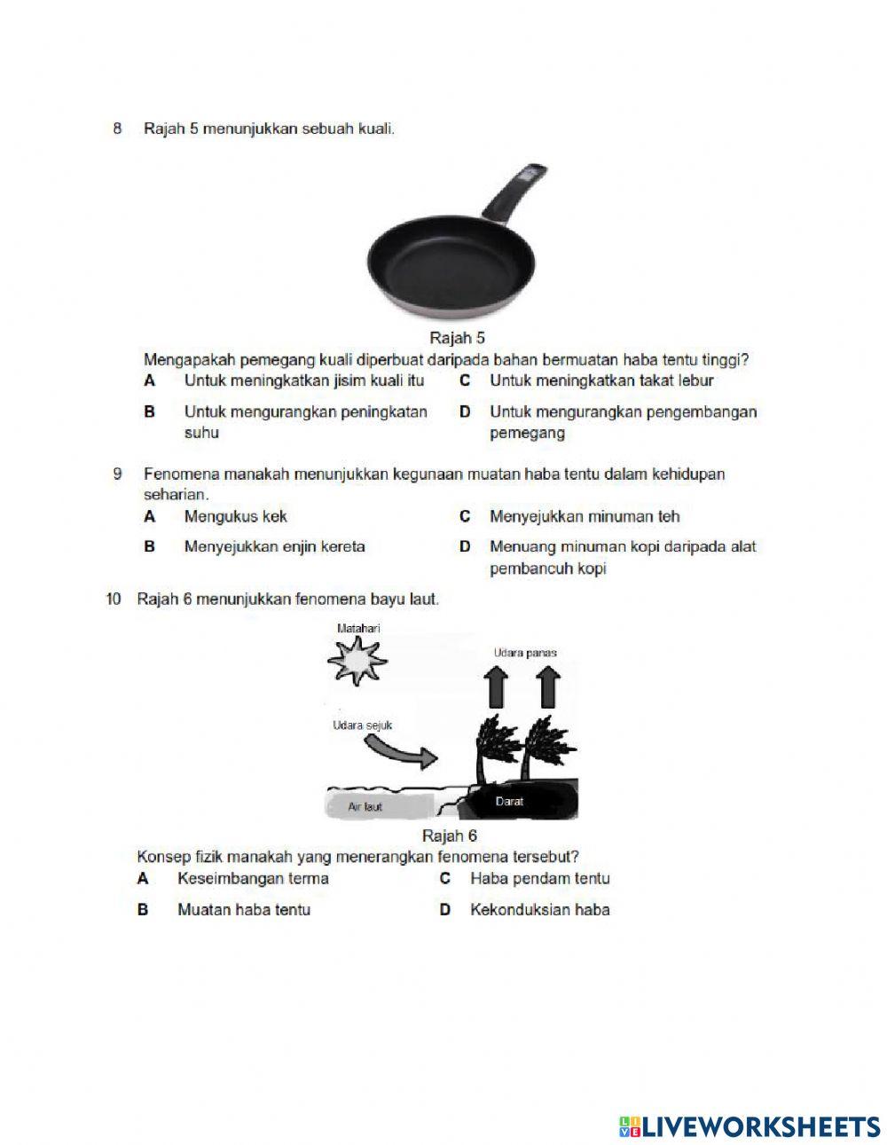 soalan objektif muatan haba tentu 5090796 | Ainul Marziah