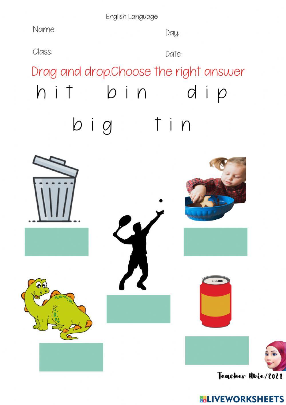 Cvc online worksheet for preschool | Live Worksheets