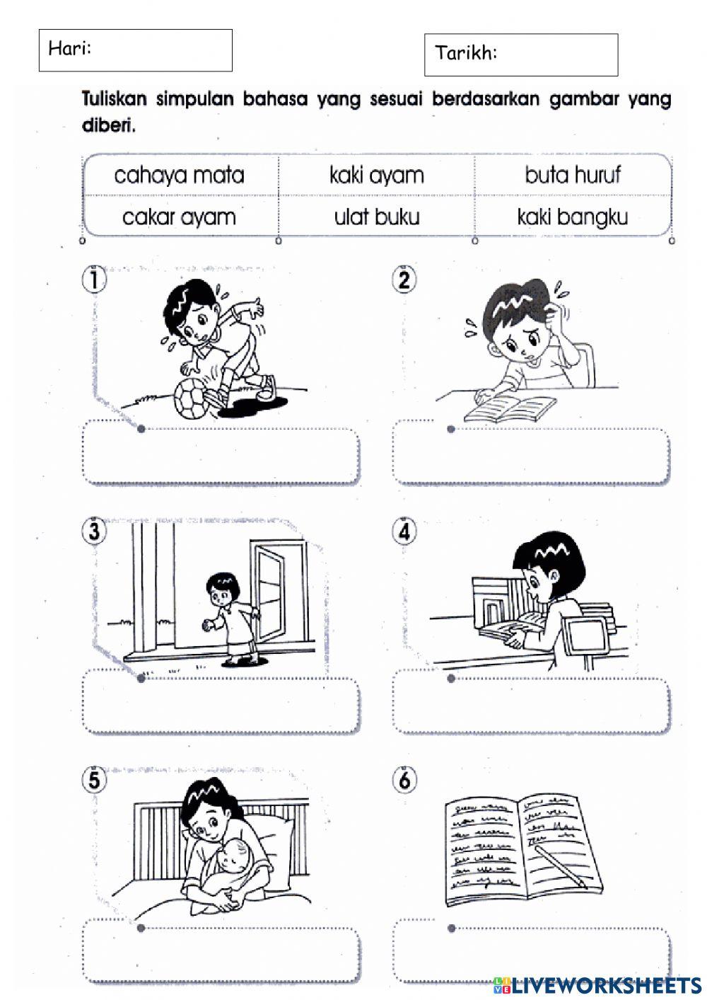 Simpulan Bahasa Interactive Exercise For 7 Tahun Live Worksheets