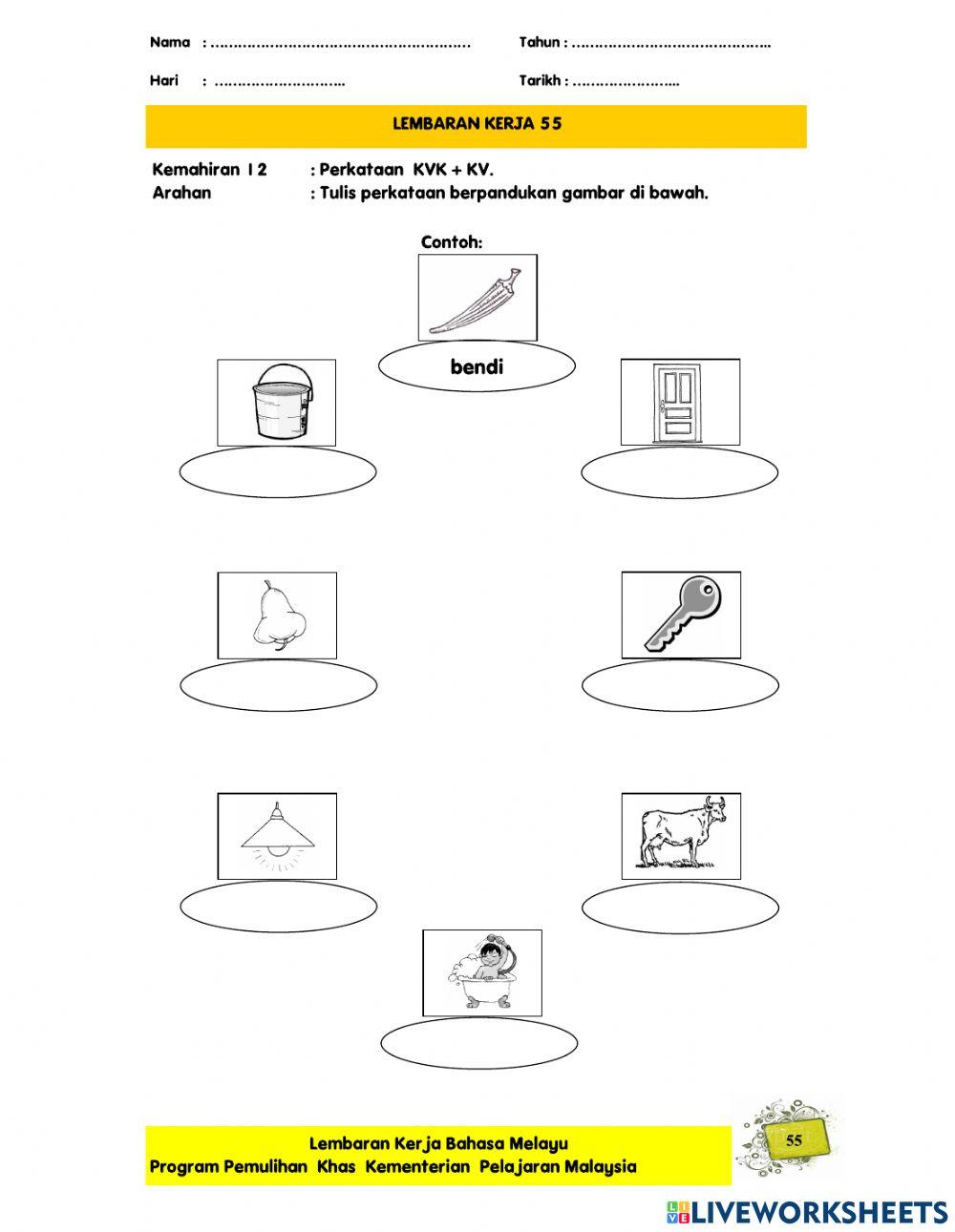 PERKATAAN KVK +… | Free Interactive Worksheets | 5090958