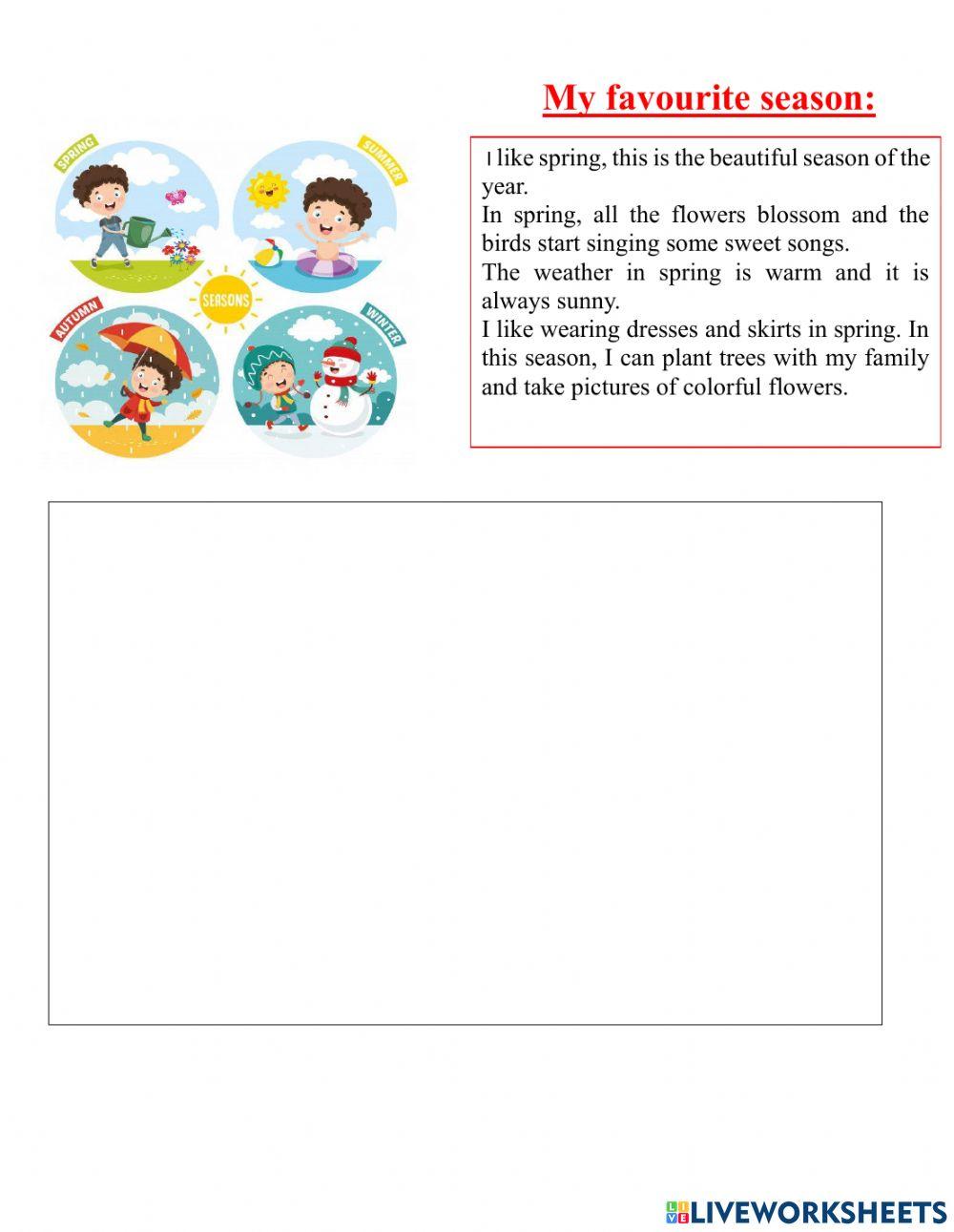 Season interactive activity for grade 3 - movers | Live Worksheets