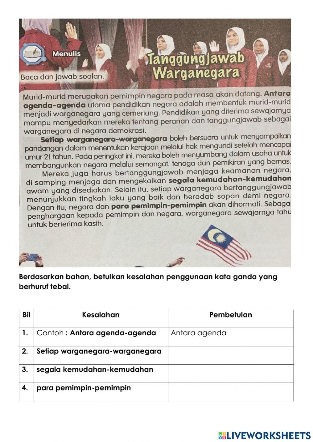 Menulis online worksheet | Live Worksheets