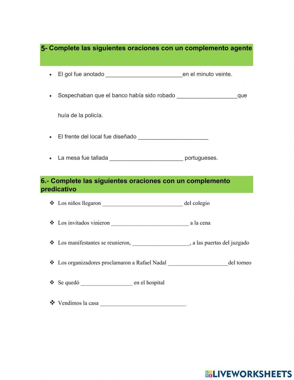 COMPLEMENTO CIR… | Free Interactive Worksheets | 3164439