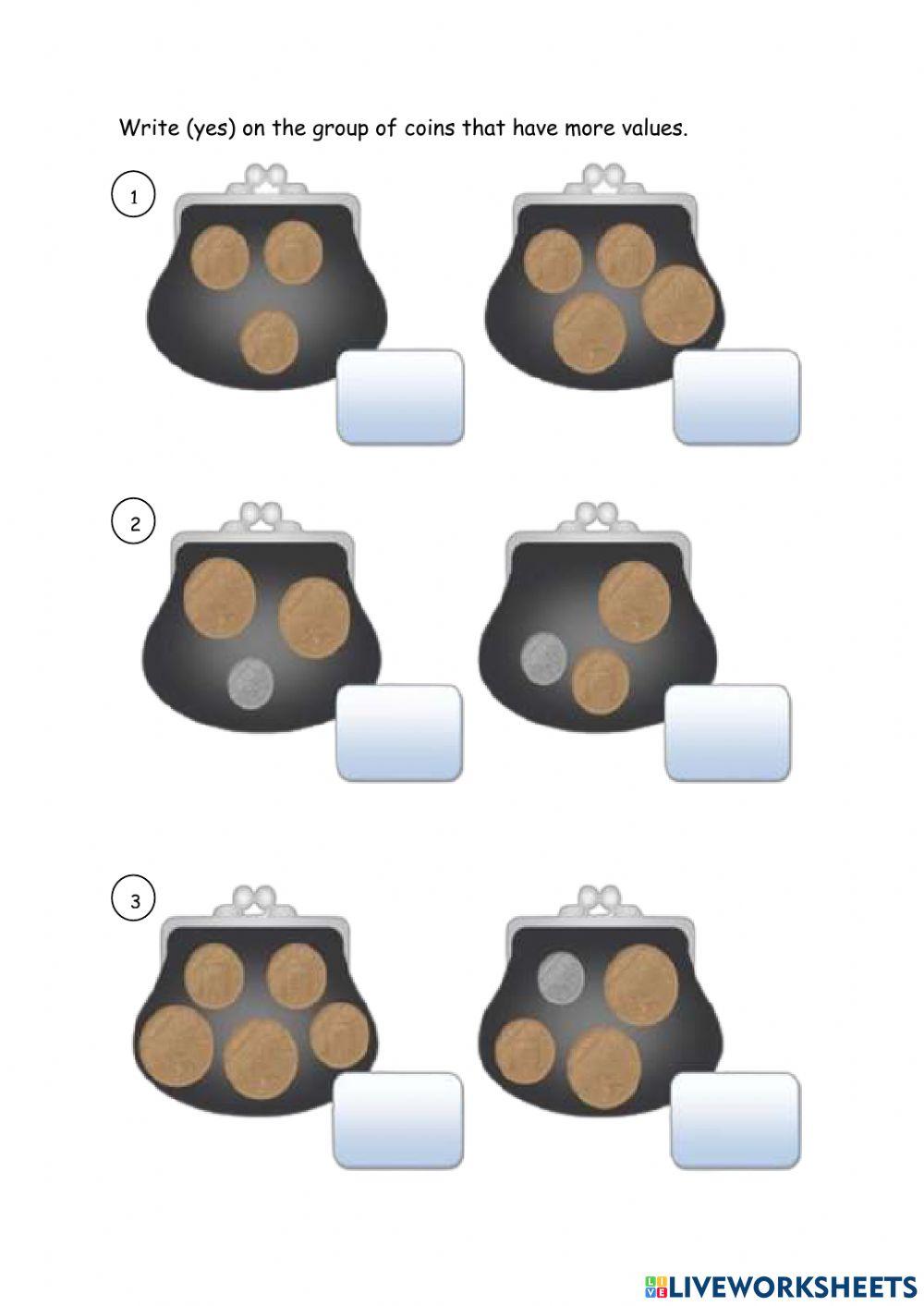 Money online exercise for 1 | Live Worksheets