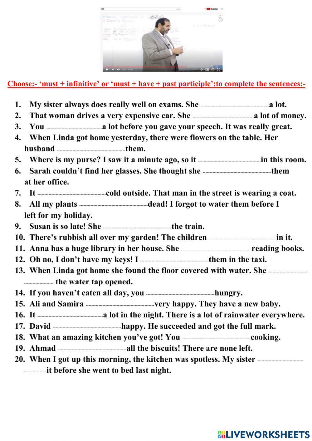 Modals of Probability interactive worksheet | Live Worksheets