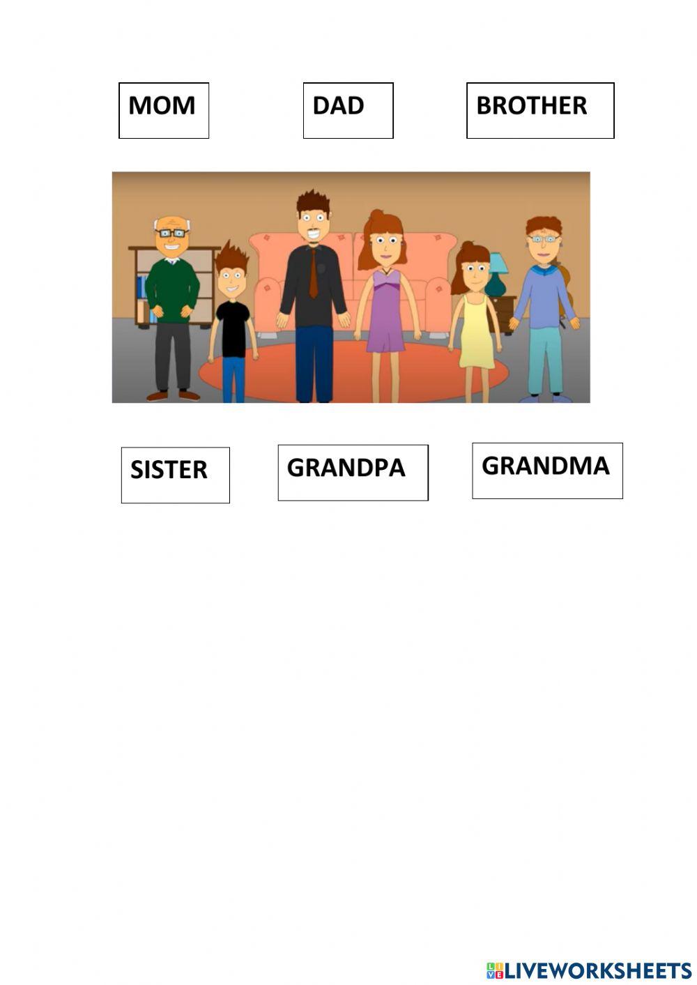 My family online exercise for Grade 1 | Live Worksheets