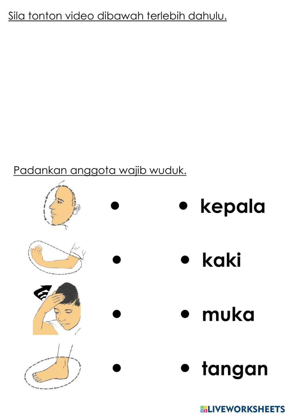 ANGGOTA WAJIB WUDUK interactive worksheet | Live Worksheets