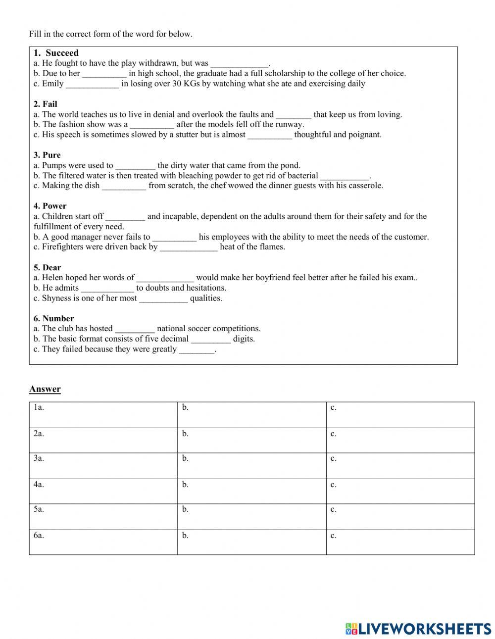 Word Forms Online Worksheet Live Worksheets word-forms-online-worksheet-live-worksheets