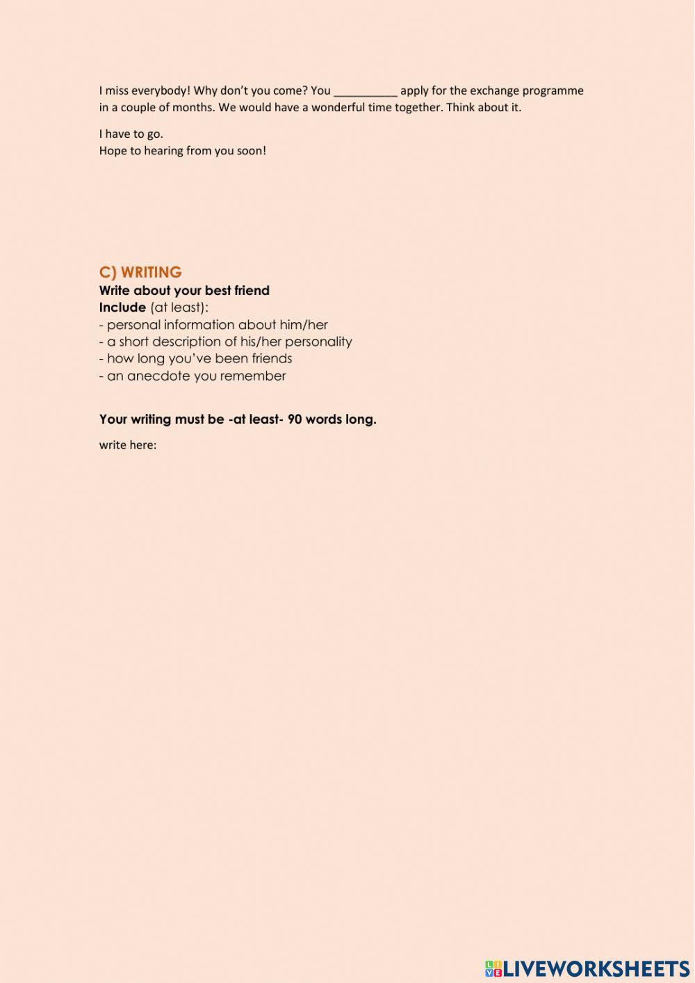 Extra practice - mock exam worksheet | Live Worksheets