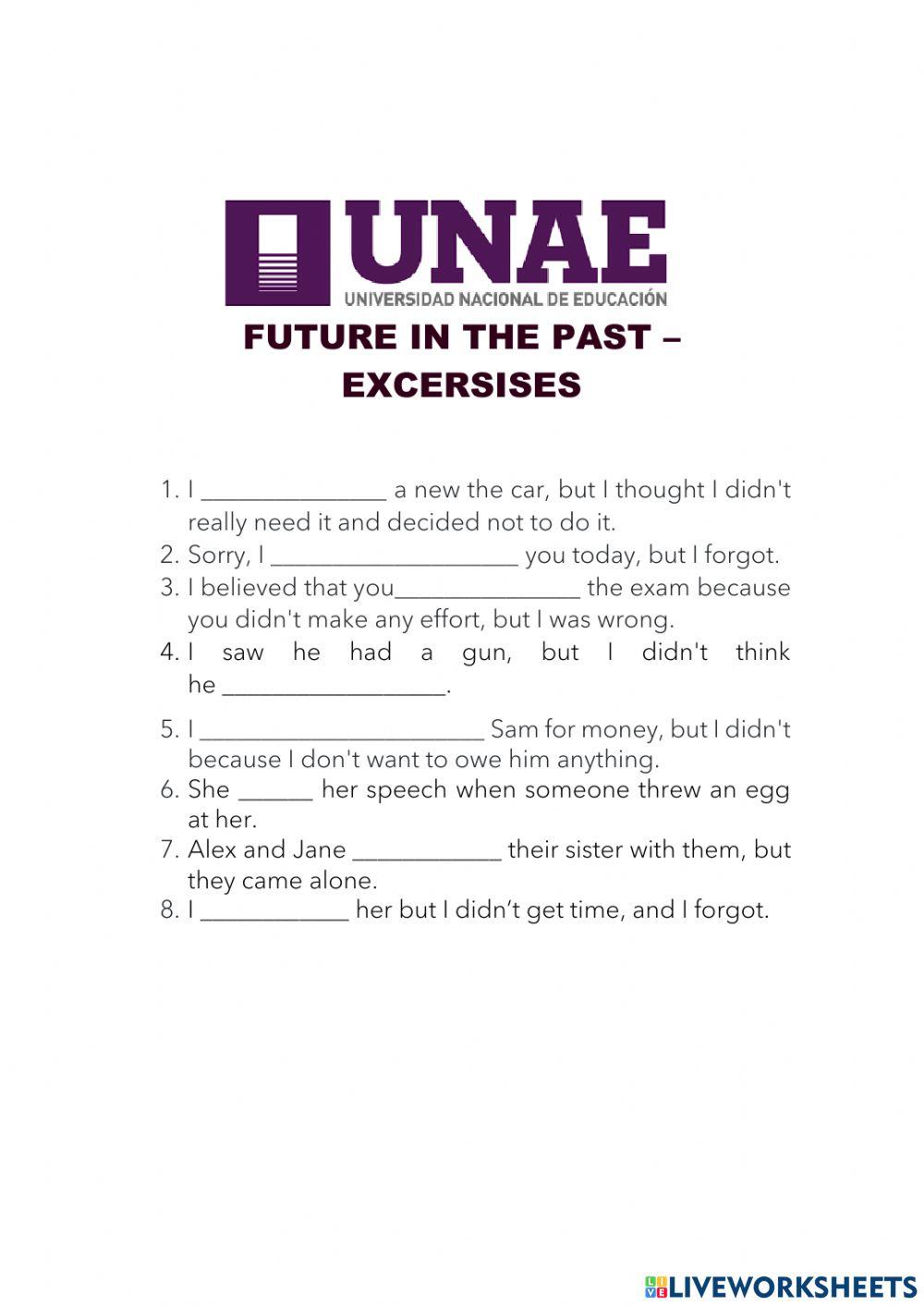 Future in the past 1157133 | Englishp2 | LiveWorksheets