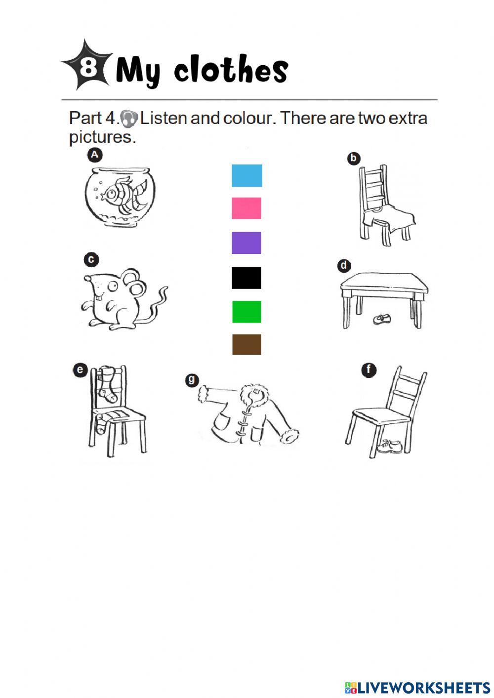 Kid's Box 1 Unit 8 online exercise for | Live Worksheets