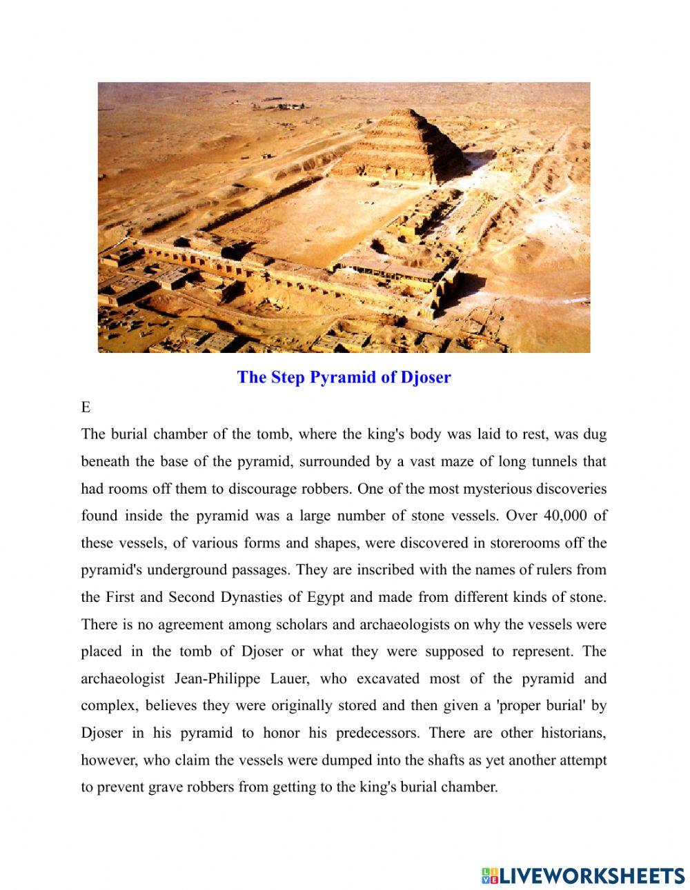 C16t2 - reading - p2 - The Step Pyramid of Djoser online worksheet ...