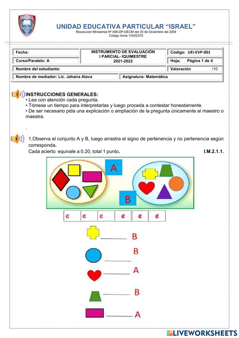Logico- matematica exercise | Live Worksheets