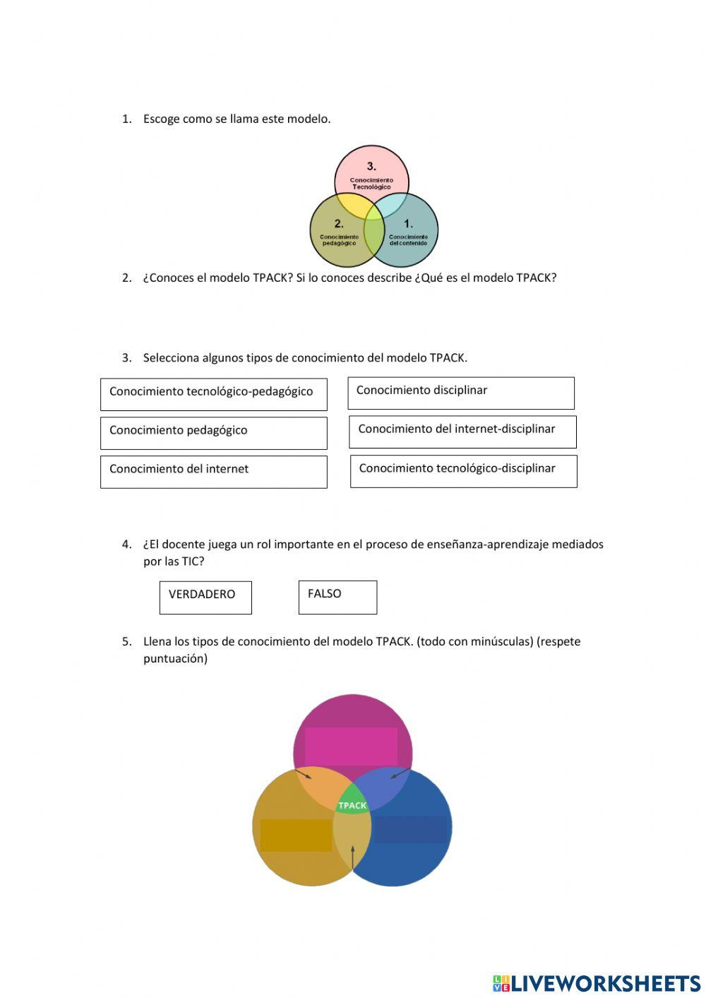Tpack interactive worksheet | Live Worksheets