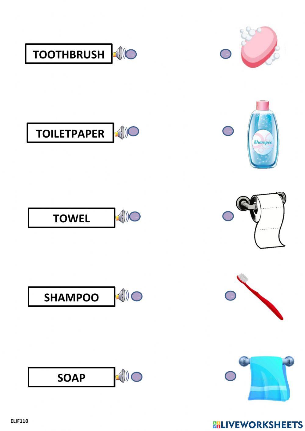 Toiletries - Bathroom 1158859 | Elif110 | LiveWorksheets