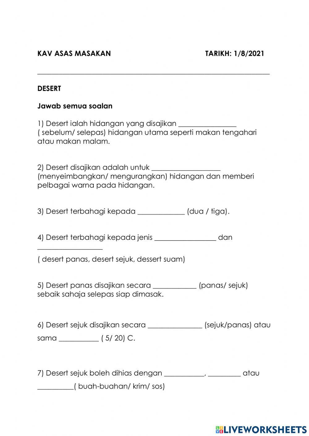 Desert | Free Interactive Worksheets | 1215963