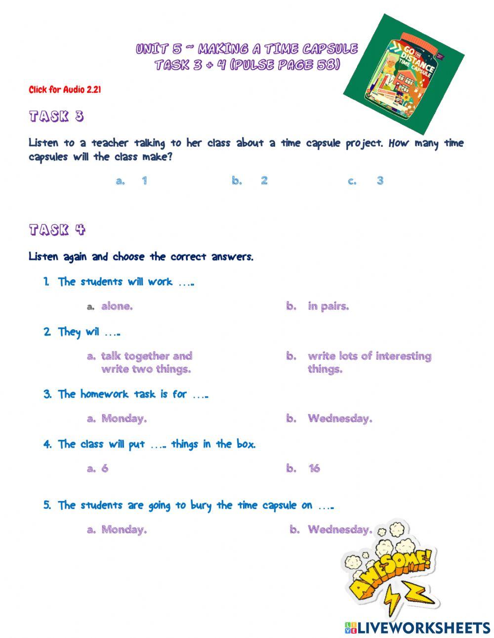 Form 1 Listenin… | Free Interactive Worksheets | 1216021