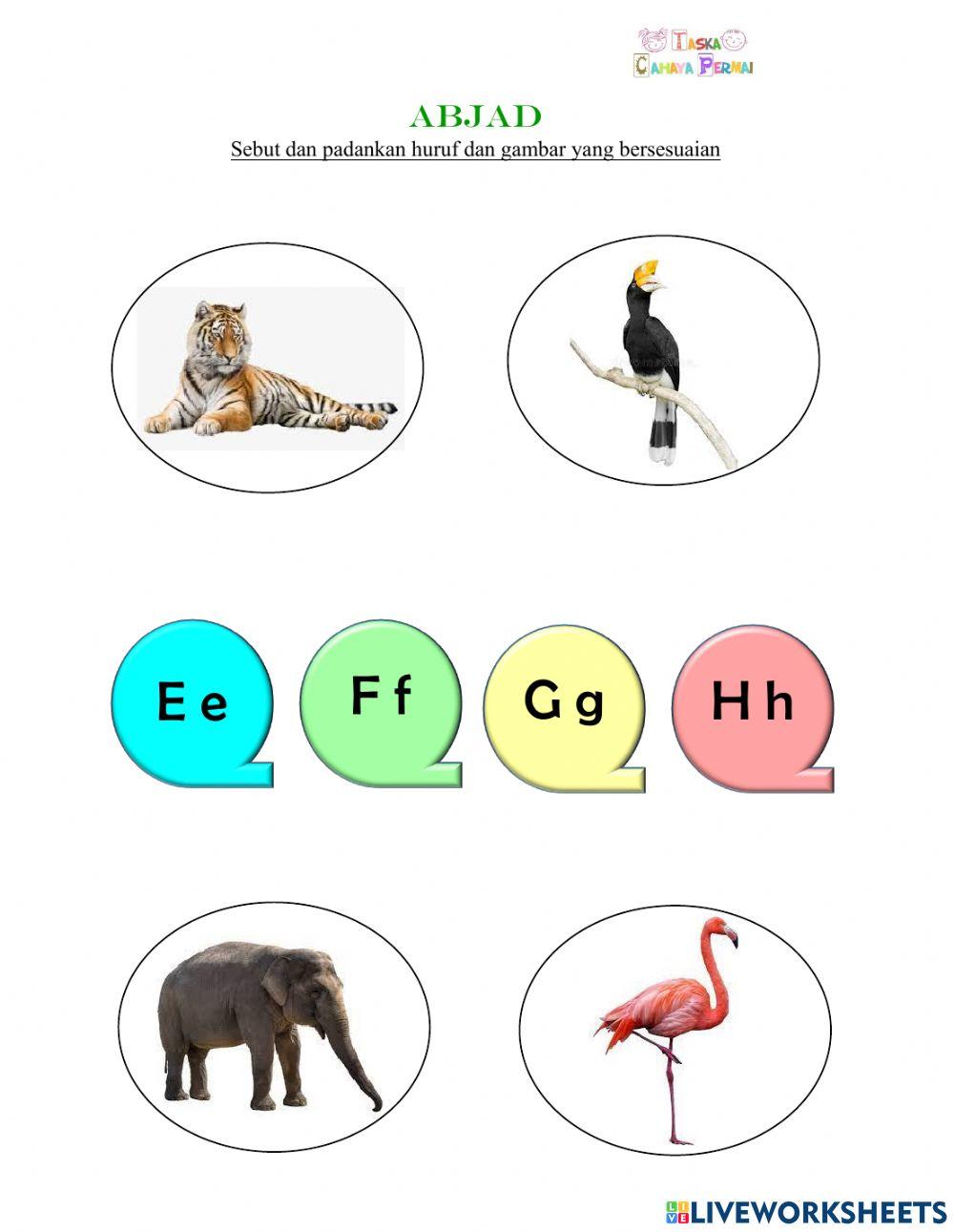 1217067 | Abjad e-h | sally_miah | LiveWorksheets