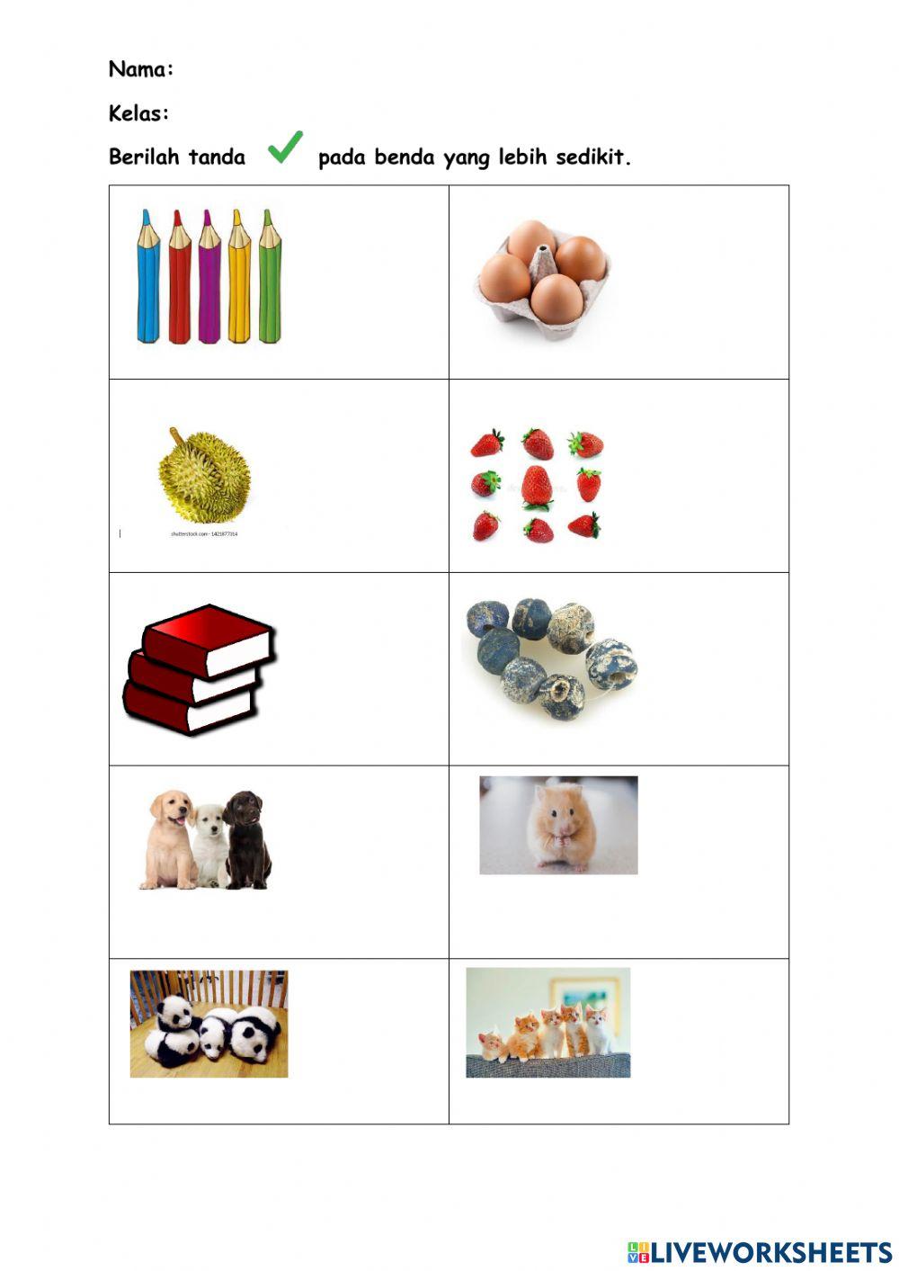 Berhitung exercise for pre school | Live Worksheets