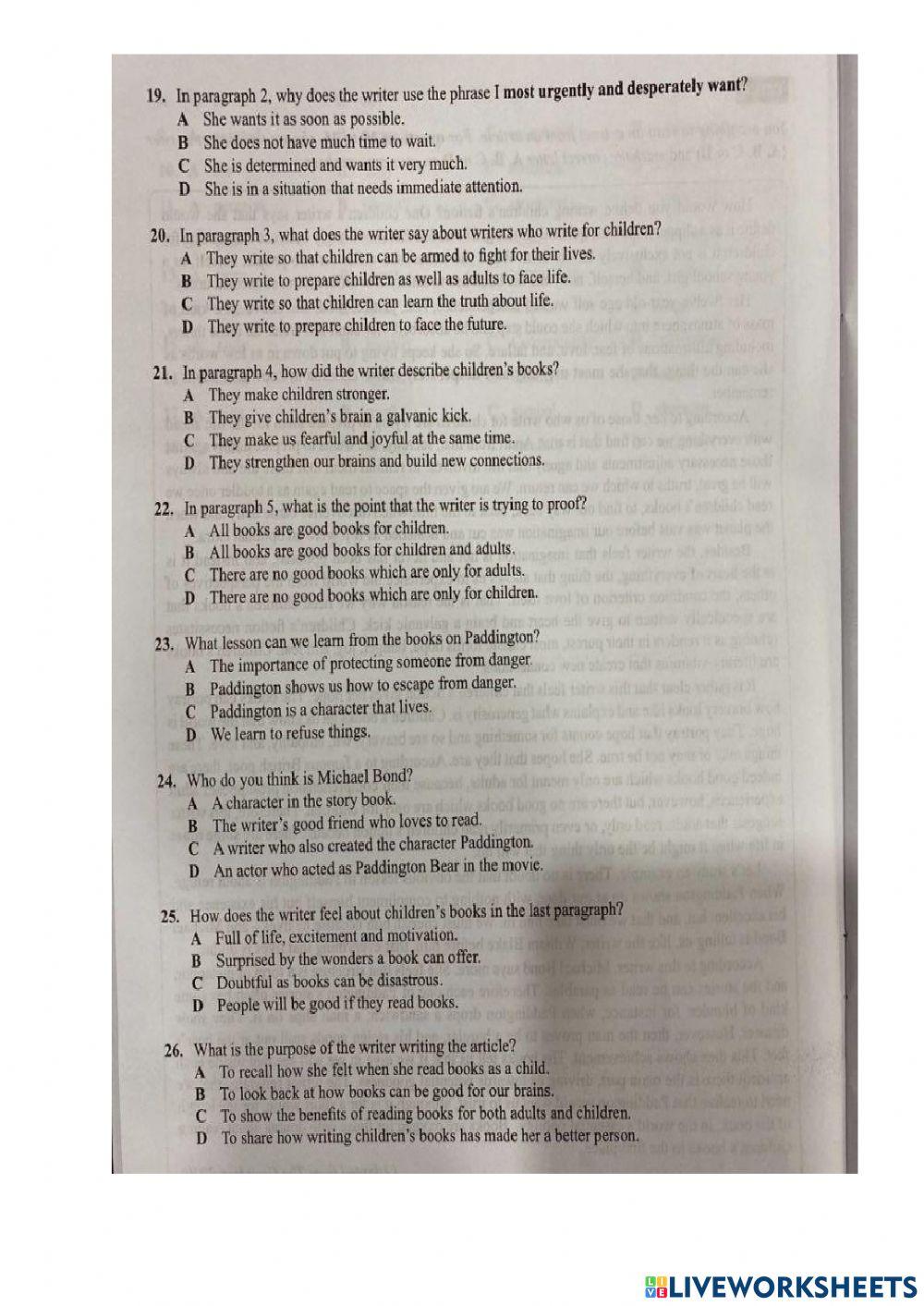 Part 3,4,5 interactive worksheet | Live Worksheets