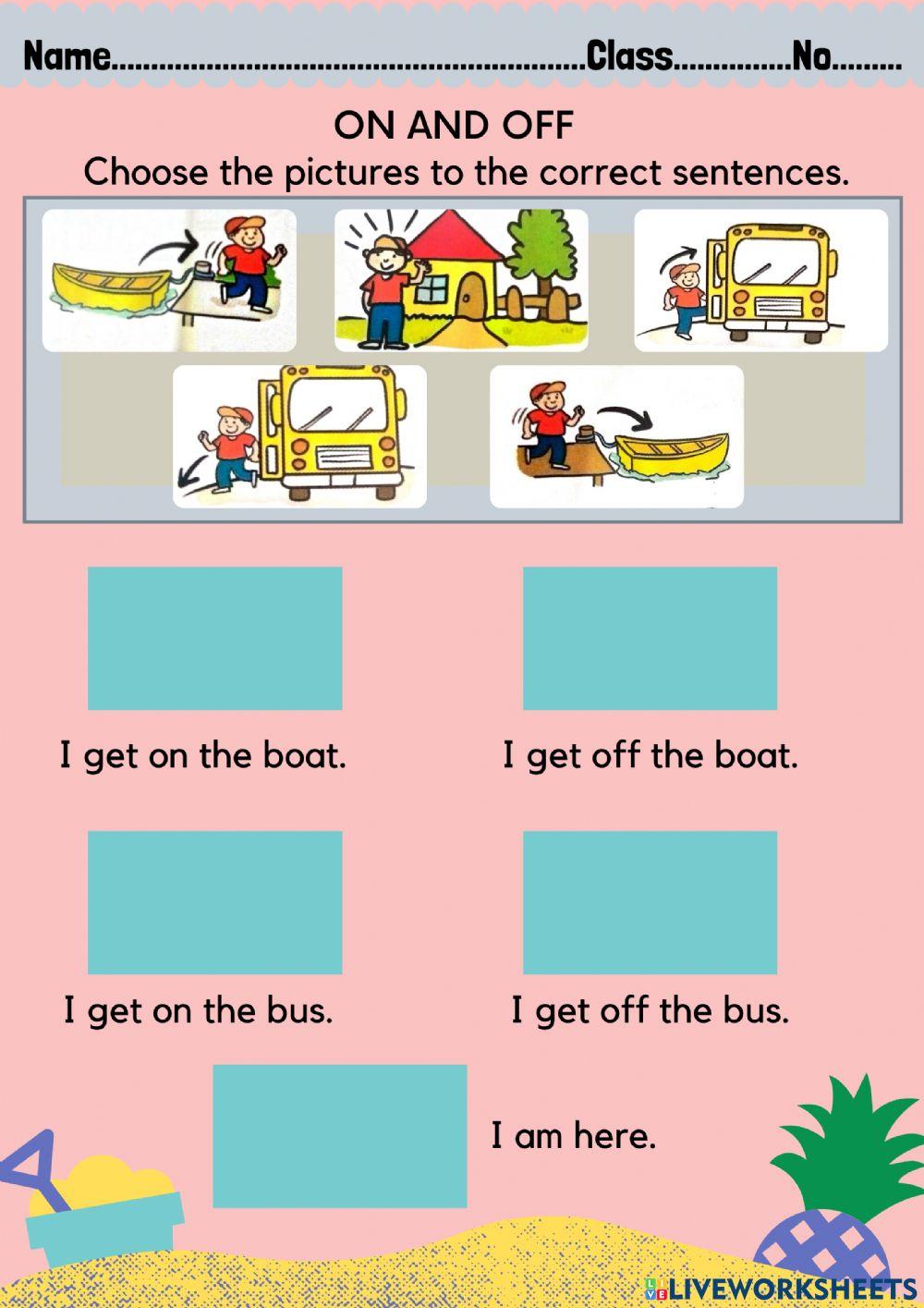 On and Off | Free Interactive Worksheets | 1217752