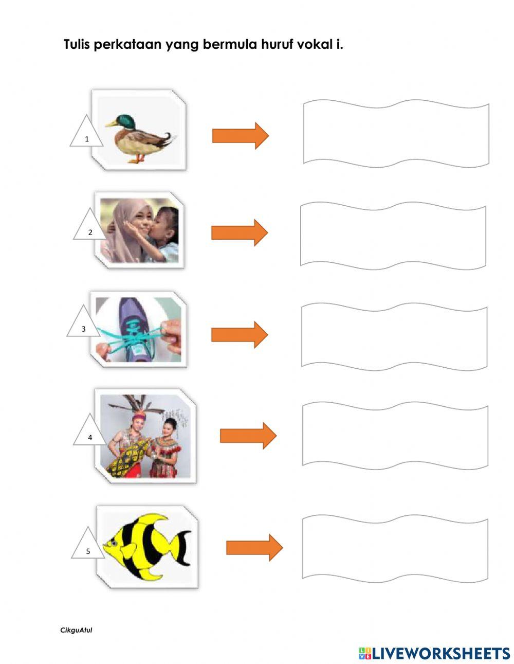 Vokal i interactive worksheet | Live Worksheets