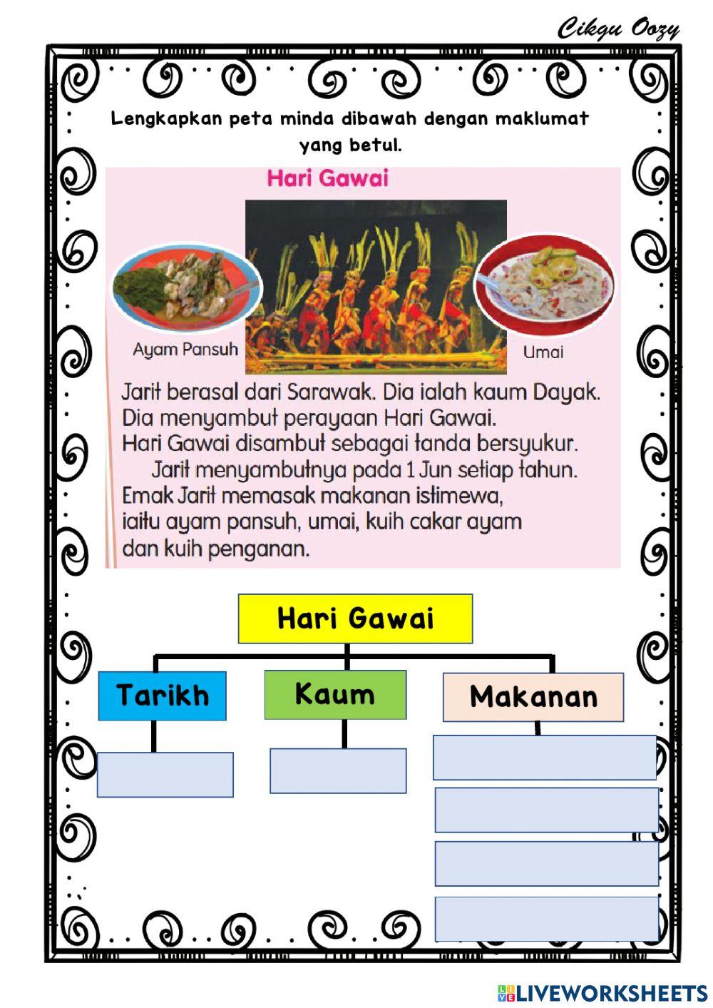 Hari Gawai interactive worksheet | Live Worksheets