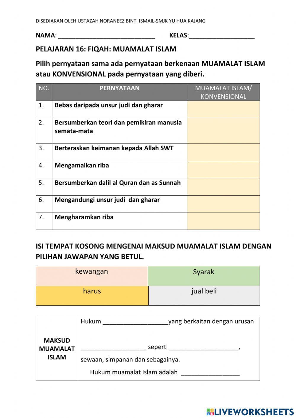 Muamalat islam 1218252 | NORANEEZ BINTI ISMAIL | Live