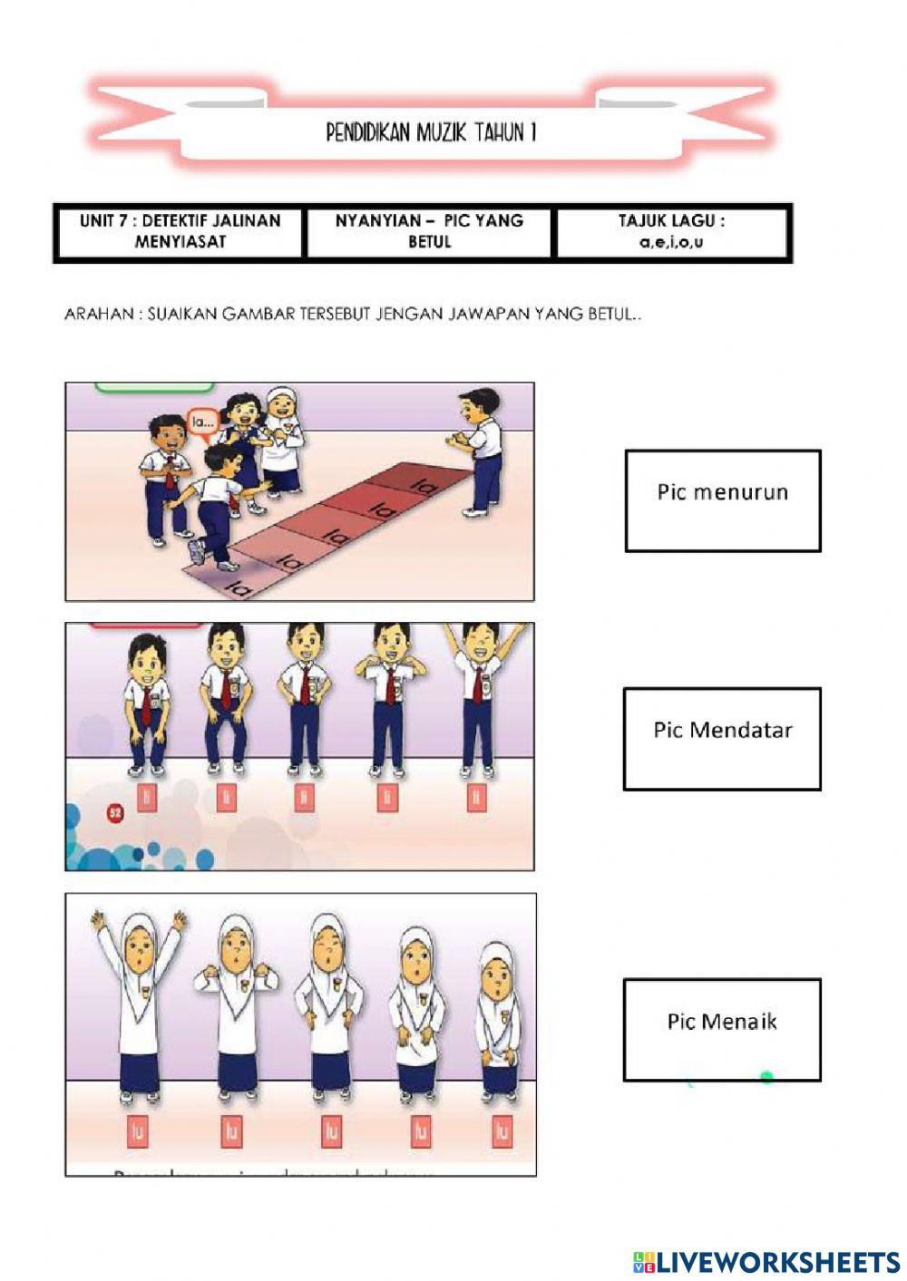 pic mendatar menaik dan menurun online exercise for | Live Worksheets