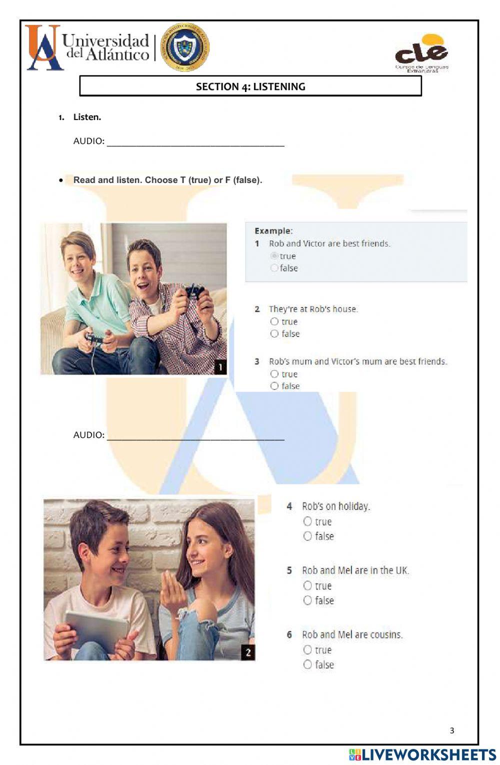 Unit -1 Juniors Level 1 worksheet | Live Worksheets