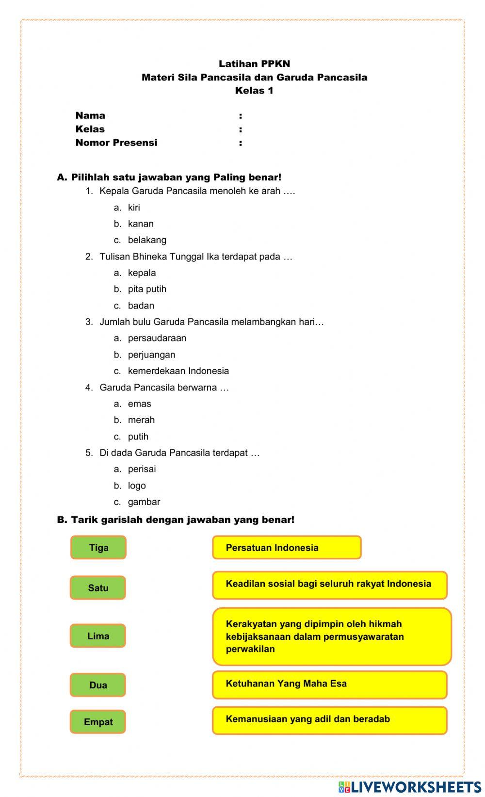 1218909 | Latihan PPKn-Garuda Pancasila | Worksheet_liena