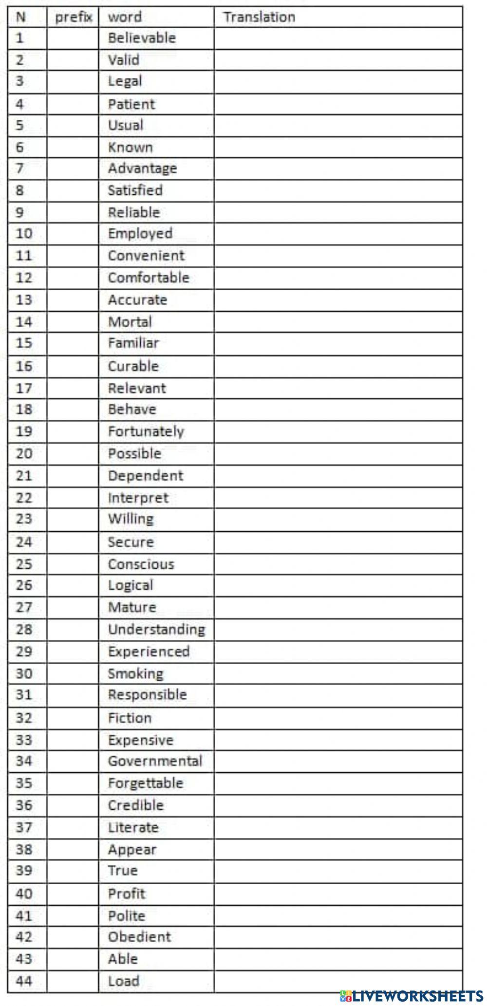 1248049 | Word building | Anna Semchuk | LiveWorksheets