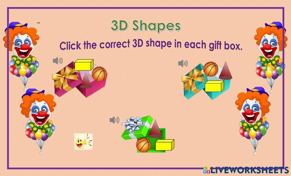 3D SHAPES 2 worksheet | Live Worksheets