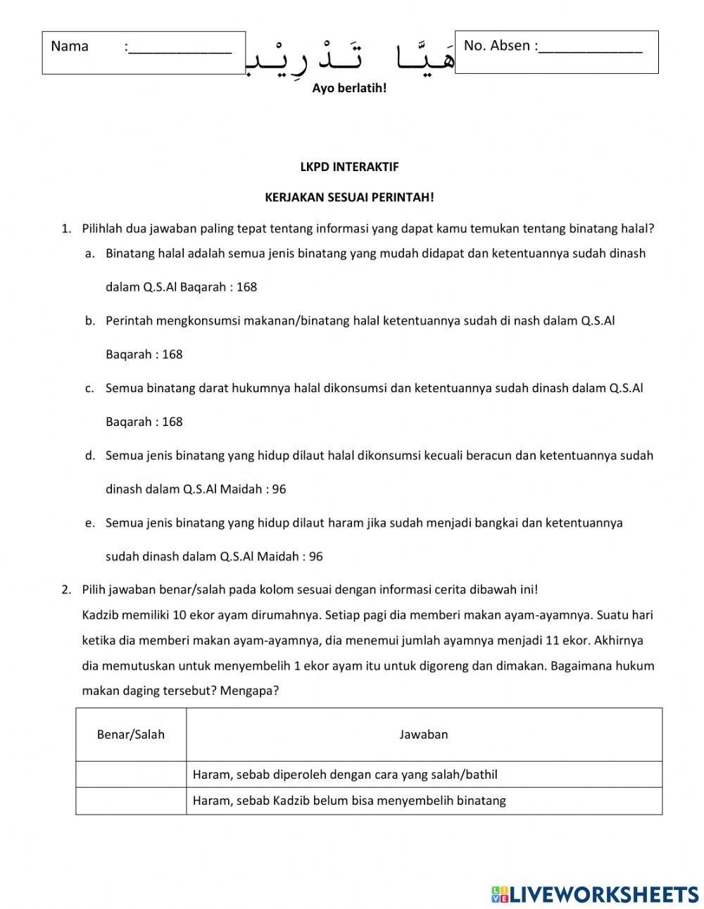 Pak rofiq worksheet | Live Worksheets