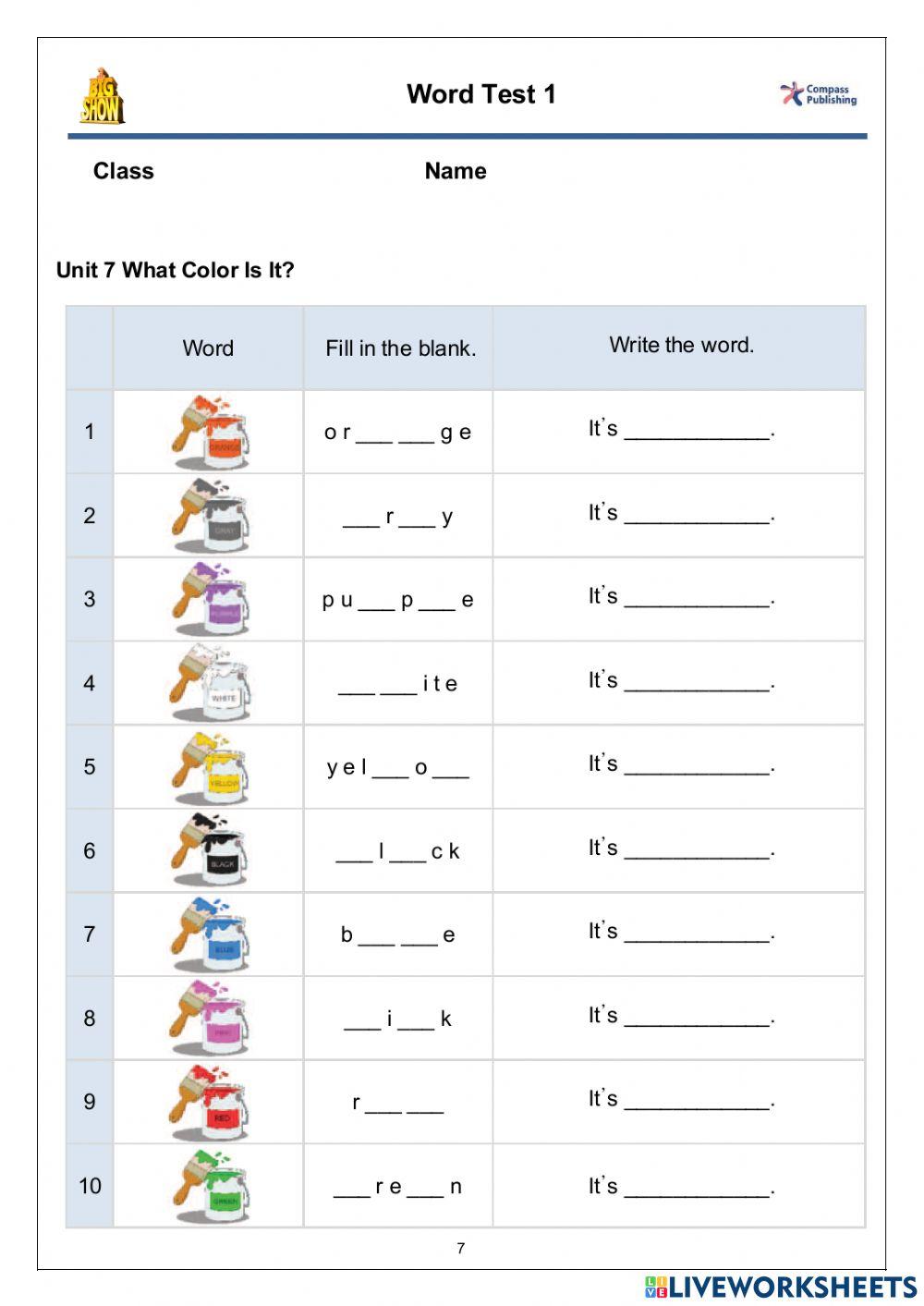 What color is it? online exercise | Live Worksheets