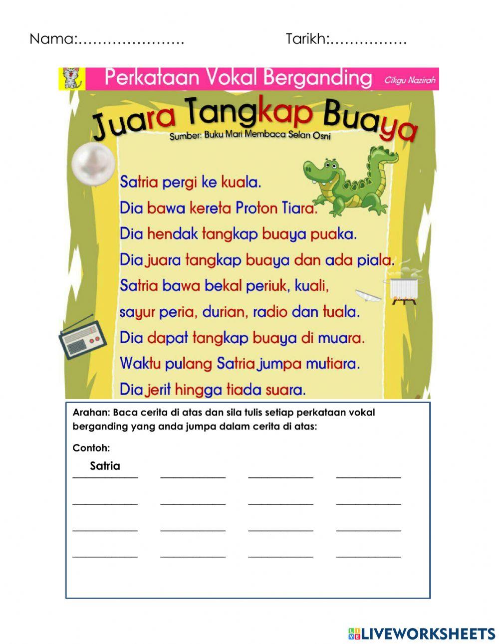 Vokal Berganding | Free Interactive Worksheets | 1247968