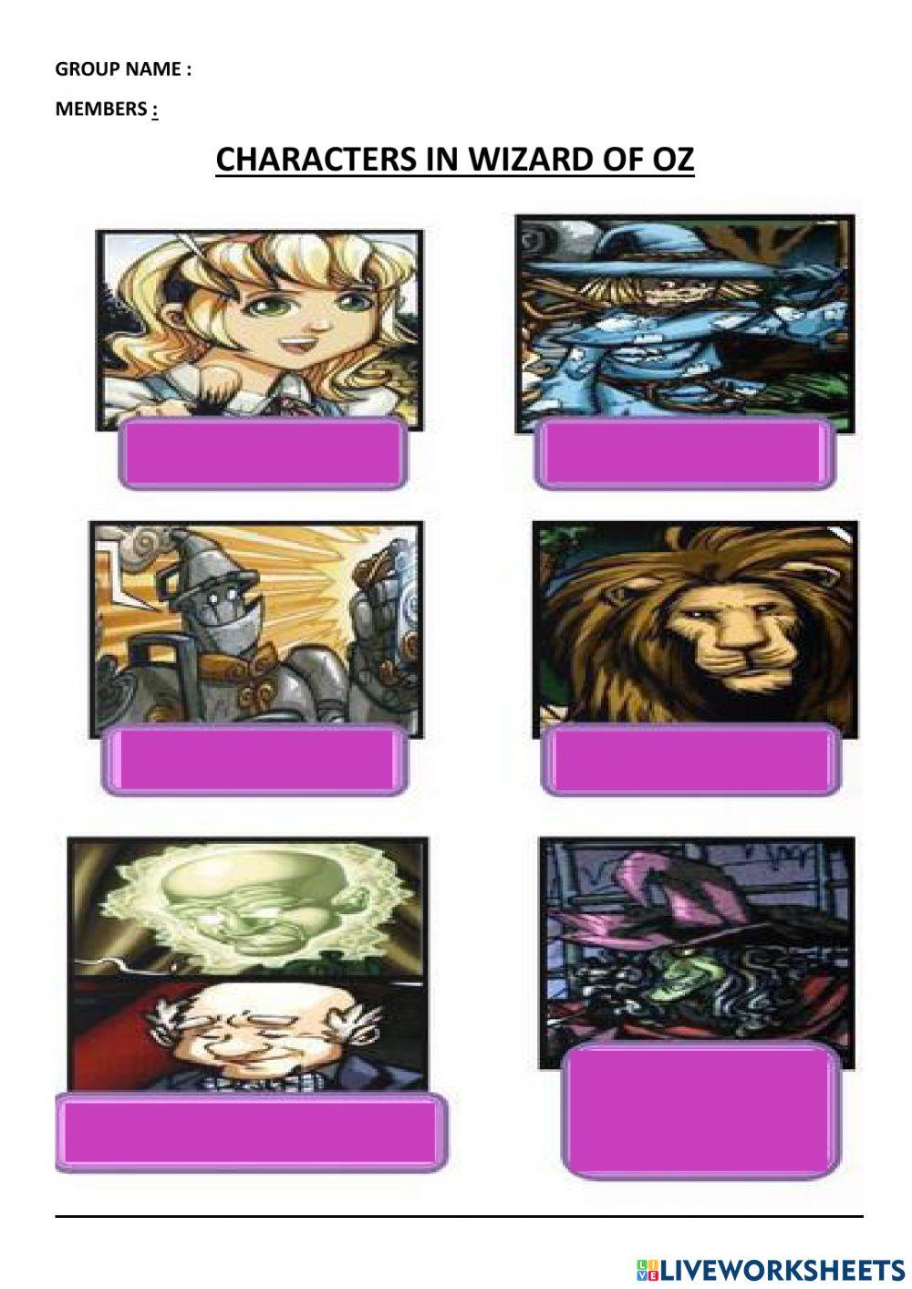 1248091 | Characters in wizard of oz | FARHANA