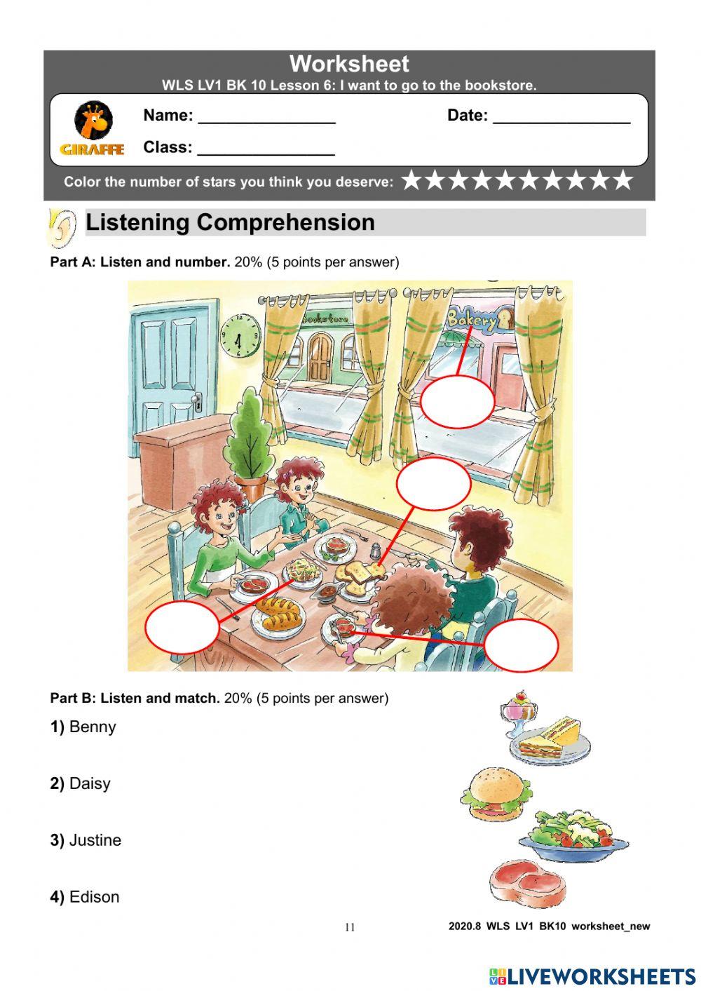 WL1 B10 Lesson 6 Worksheet worksheet | Live Worksheets